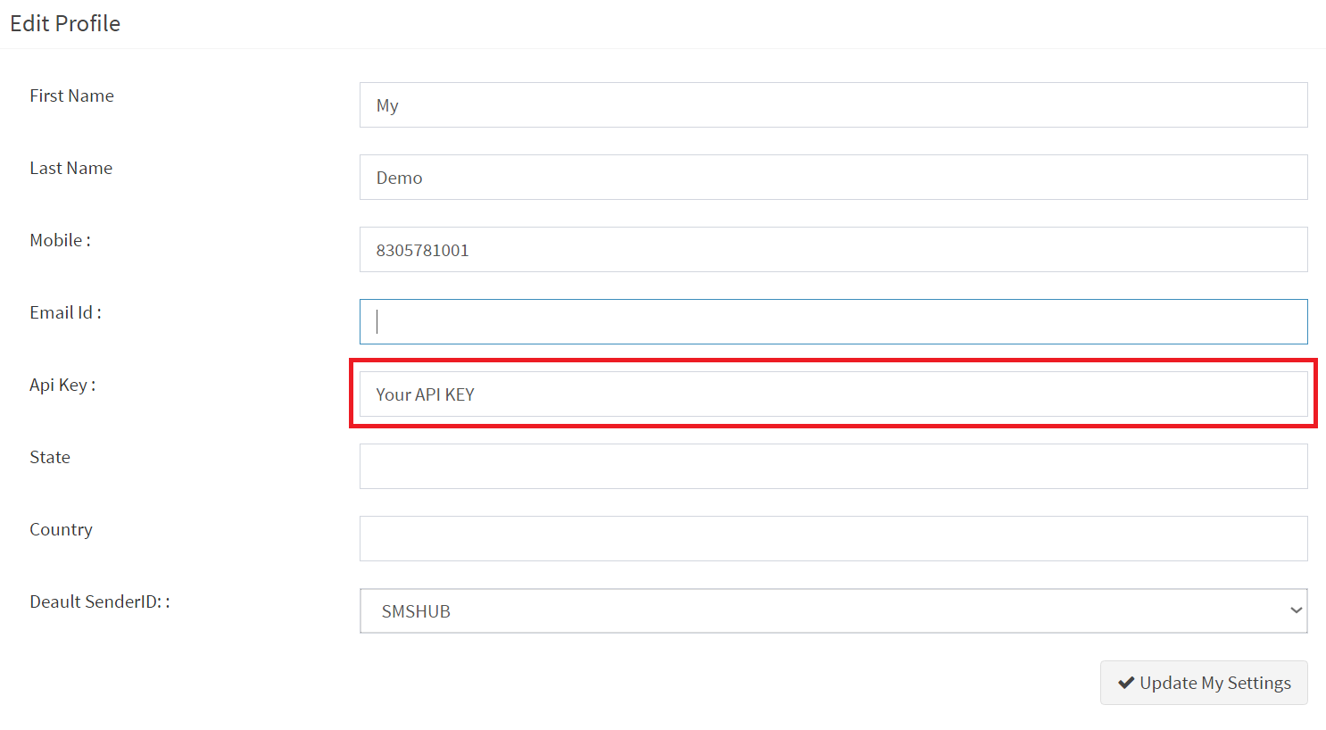 Where can I find my API key? | SMS INDIA HUB